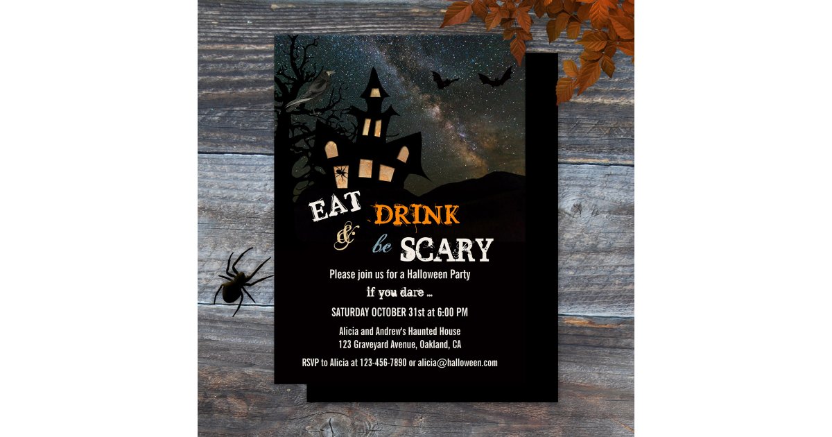 Haunted House Halloween Dinner Party Invitation | Zazzle