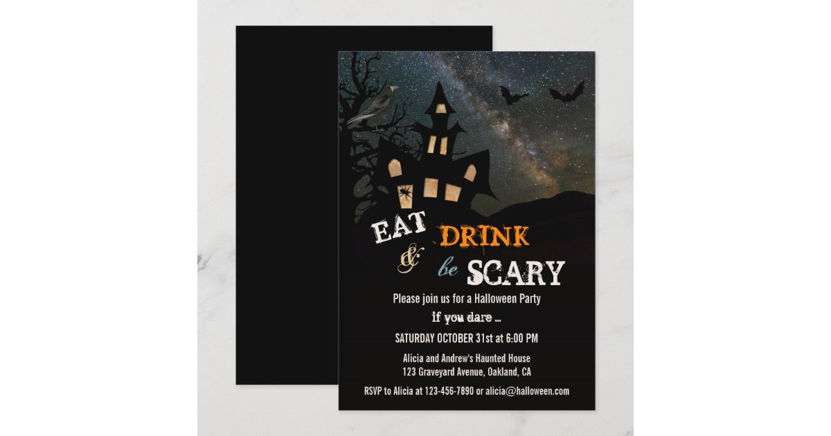 Haunted House Halloween Dinner Party Invitation | Zazzle