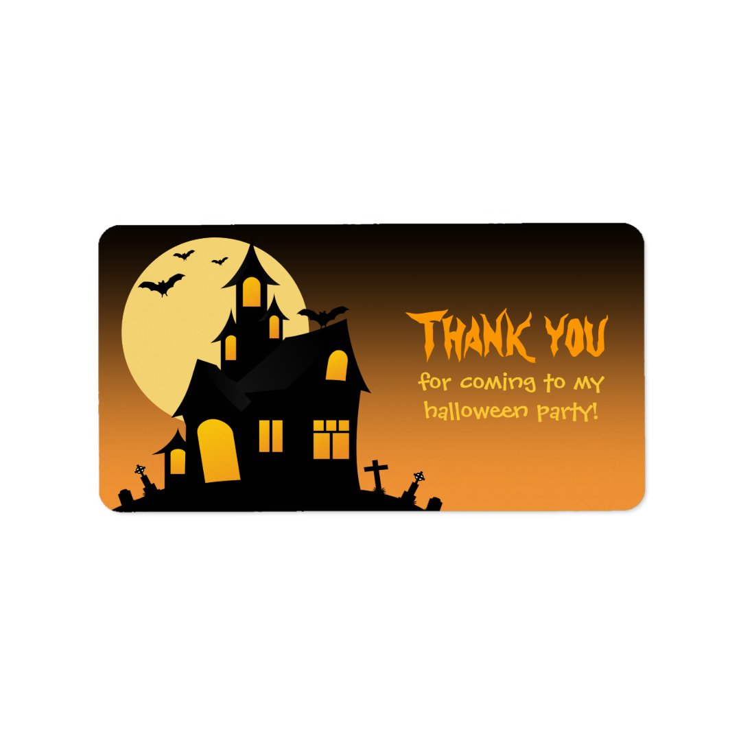 Haunted House Halloween Favor Tag Address Label | Zazzle