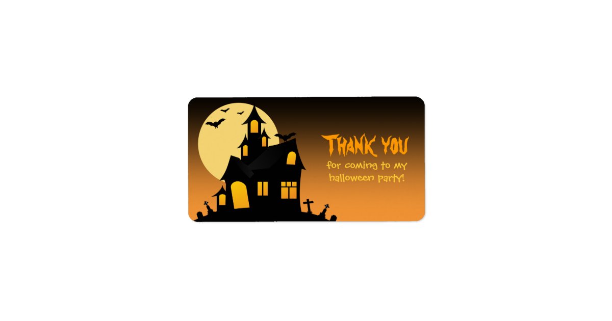 Haunted House Halloween Favor Tag Address Label | Zazzle