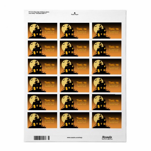 Haunted House Halloween Favor Tag Address Label | Zazzle