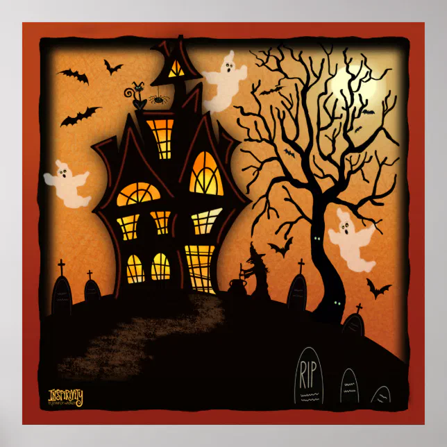 Haunted House Halloween Inspirivity Classroom Poster | Zazzle
