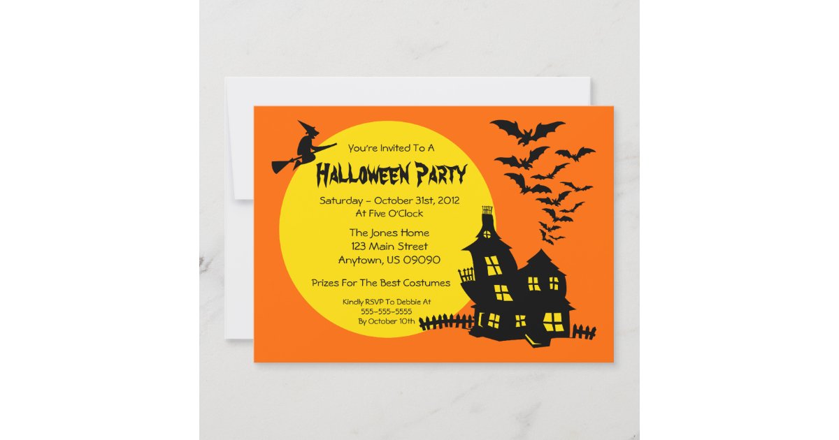 Haunted House Halloween Party Invitation | Zazzle