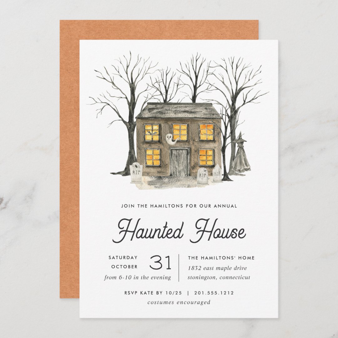Haunted House Halloween Party Invitation | Zazzle