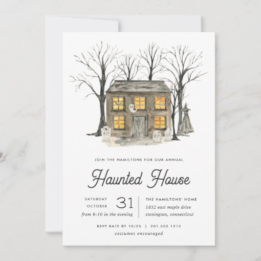 Haunted House Halloween Party Invitation | Zazzle