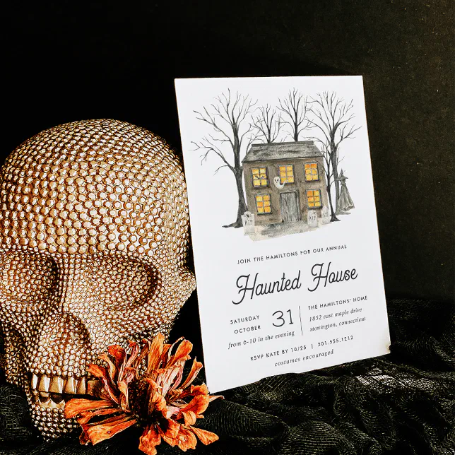 Haunted House Halloween Party Invitation | Zazzle