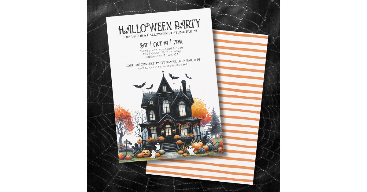 Haunted House Halloween Party Invitation | Zazzle