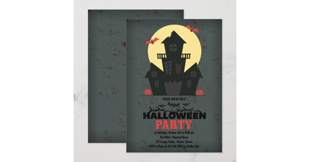 Haunted House Halloween Party Invitation | Zazzle