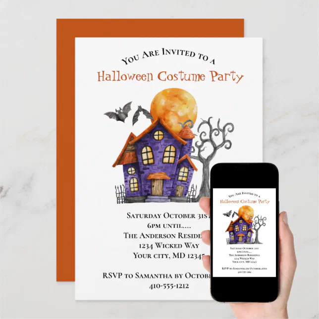 Haunted House Halloween Party Invitation | Zazzle
