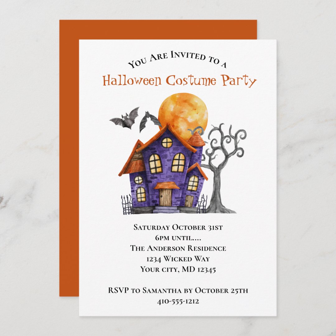 Haunted House Halloween Party Invitation | Zazzle