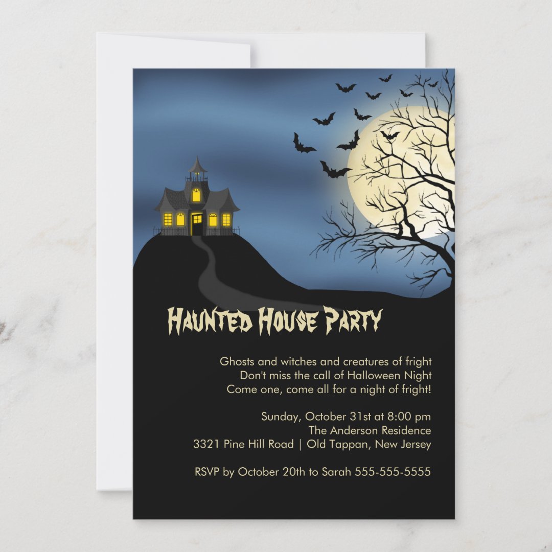 Haunted House Halloween Party Invitations | Zazzle