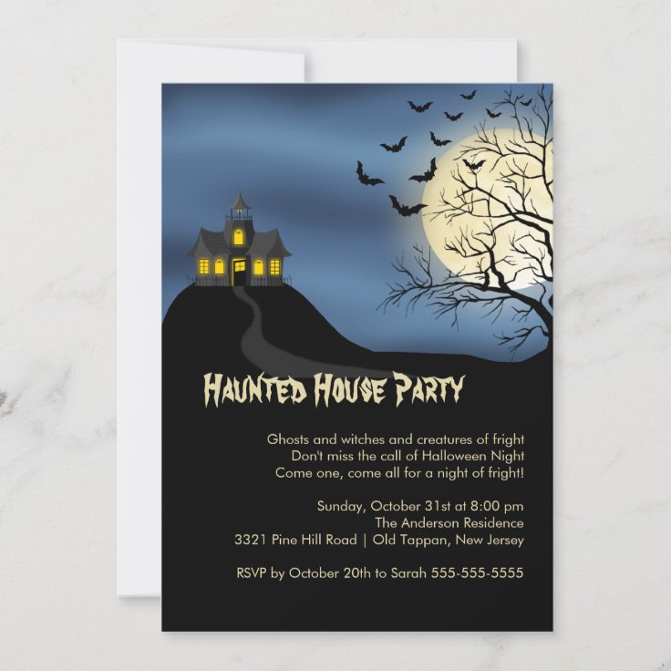 Haunted House Halloween Party Invitations | Zazzle