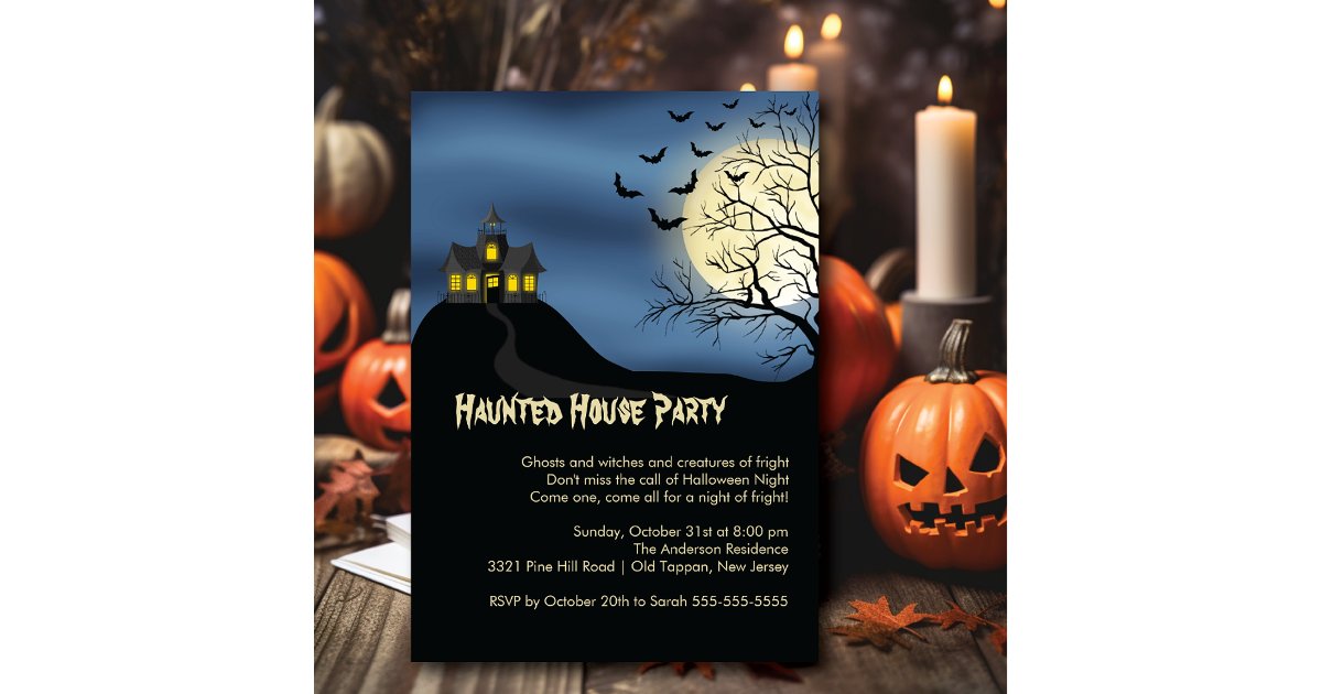 Haunted House Halloween Party Invitations | Zazzle