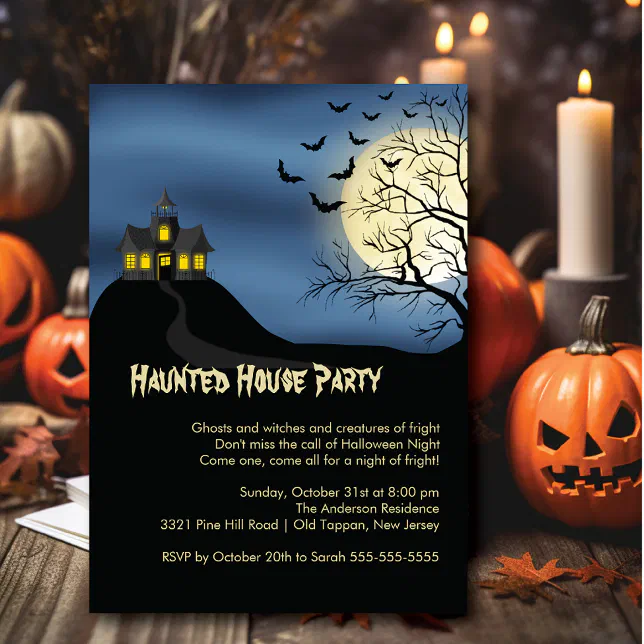 Haunted House Halloween Party Invitations | Zazzle
