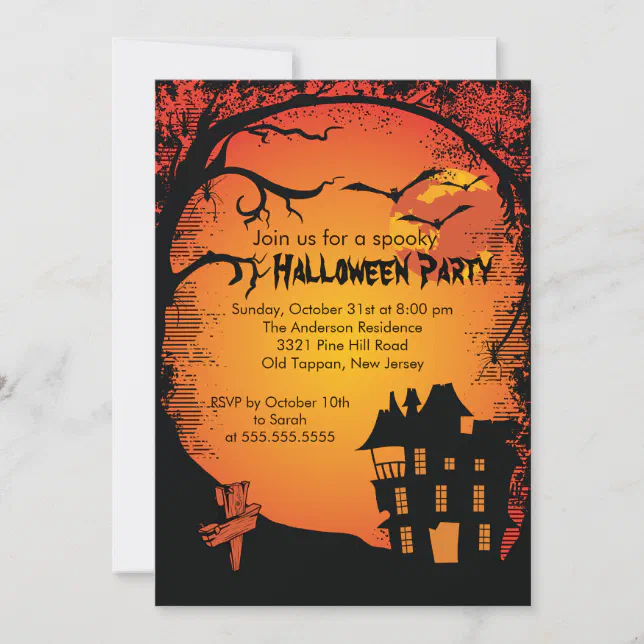 Haunted House Halloween Party Invitations | Zazzle