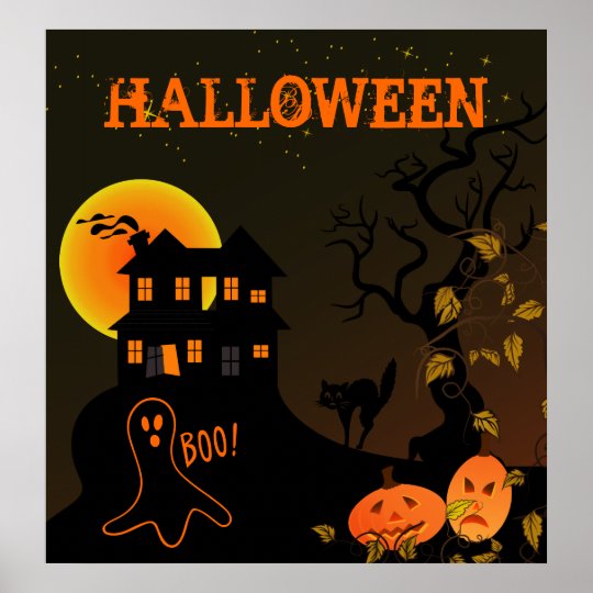 Haunted House Halloween Poster | Zazzle.com