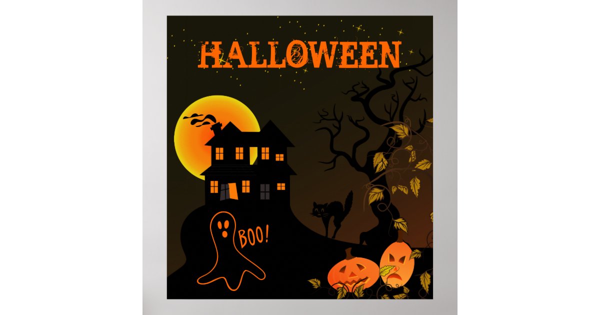 Haunted House Halloween Poster | Zazzle