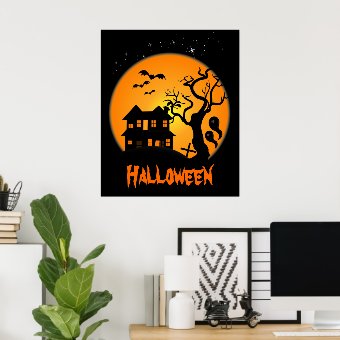 Haunted House Halloween Poster | Zazzle