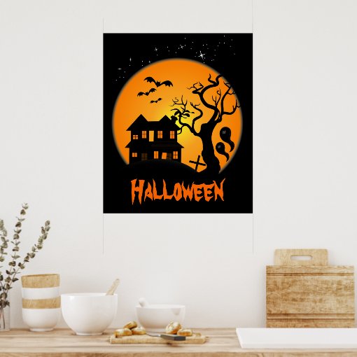 Haunted House Halloween Poster | Zazzle