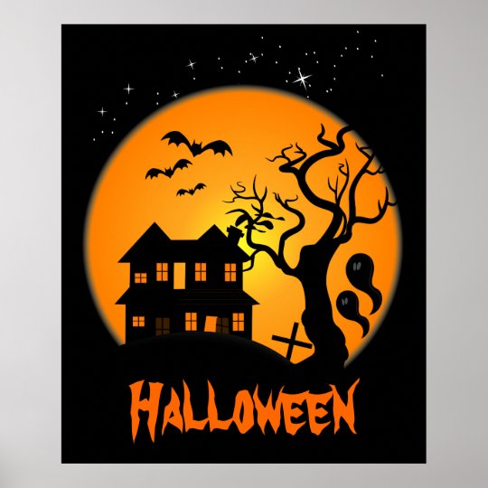 Haunted House Halloween Poster | Zazzle.com