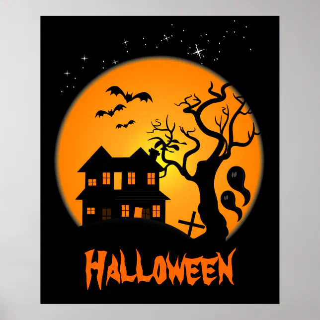 Haunted House Halloween Poster | Zazzle