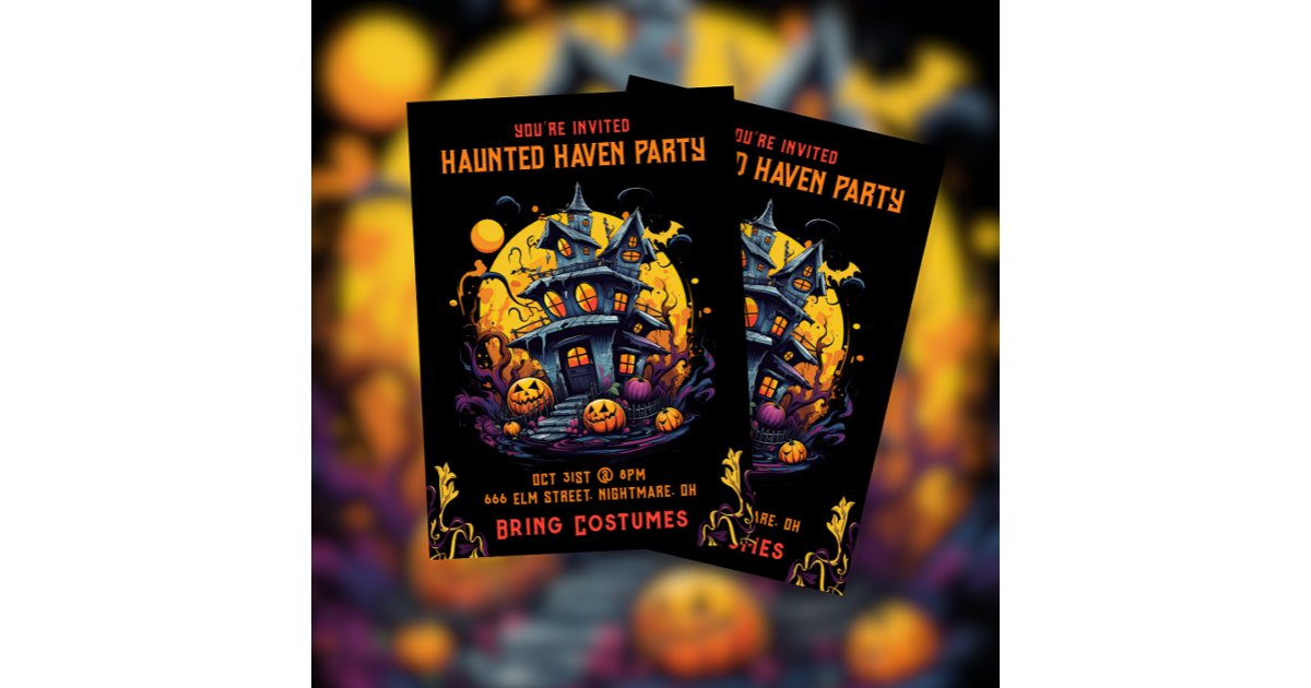 Haunted House Haven Halloween Party Invitation | Zazzle