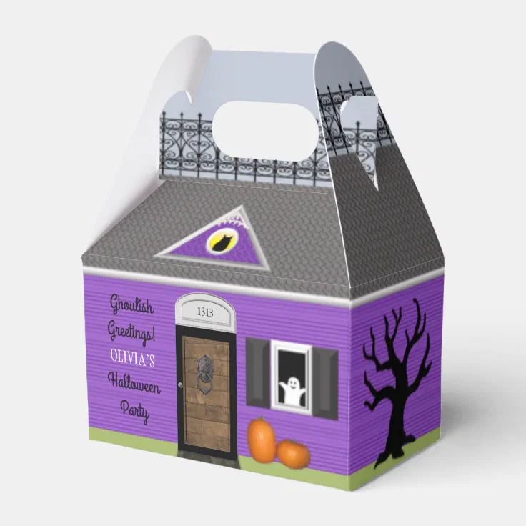 Haunted House Personalized Halloween Favor Box | Zazzle