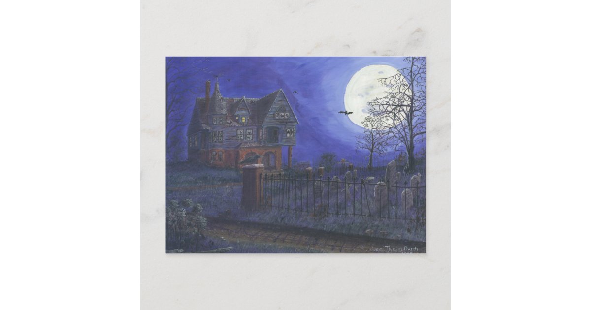 Haunted House Post Card | Zazzle