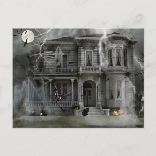 Haunted house postcard | Zazzle.com