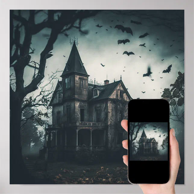 Haunted House Poster - Halloween Spooky Print | Zazzle
