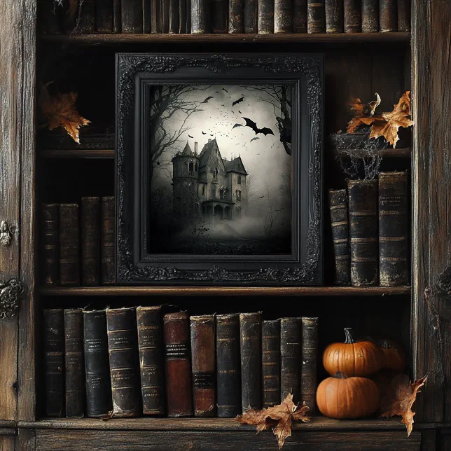 Haunted House Poster - Halloween Spooky Print | Zazzle