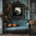 Haunted House Poster - Halloween Spooky Print | Zazzle