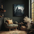 Haunted House Poster - Halloween Spooky Print | Zazzle