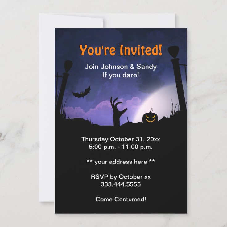 Haunted House Scary Halloween Party Invitation | Zazzle