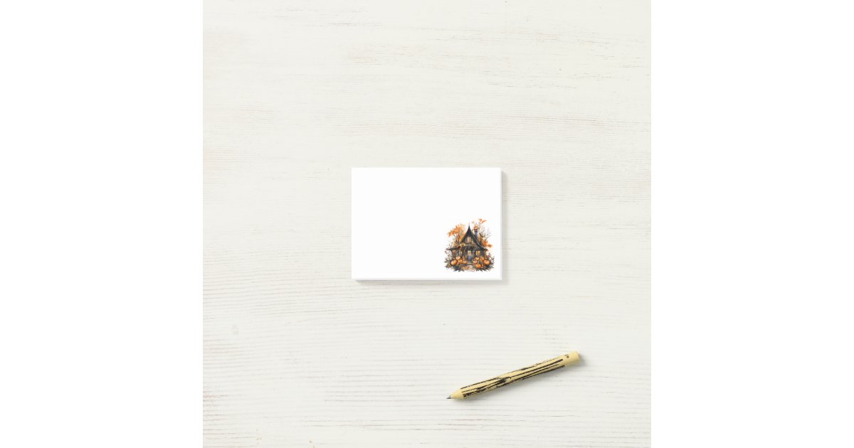 Haunted House with Pumpkins Halloween Post-it Notes | Zazzle