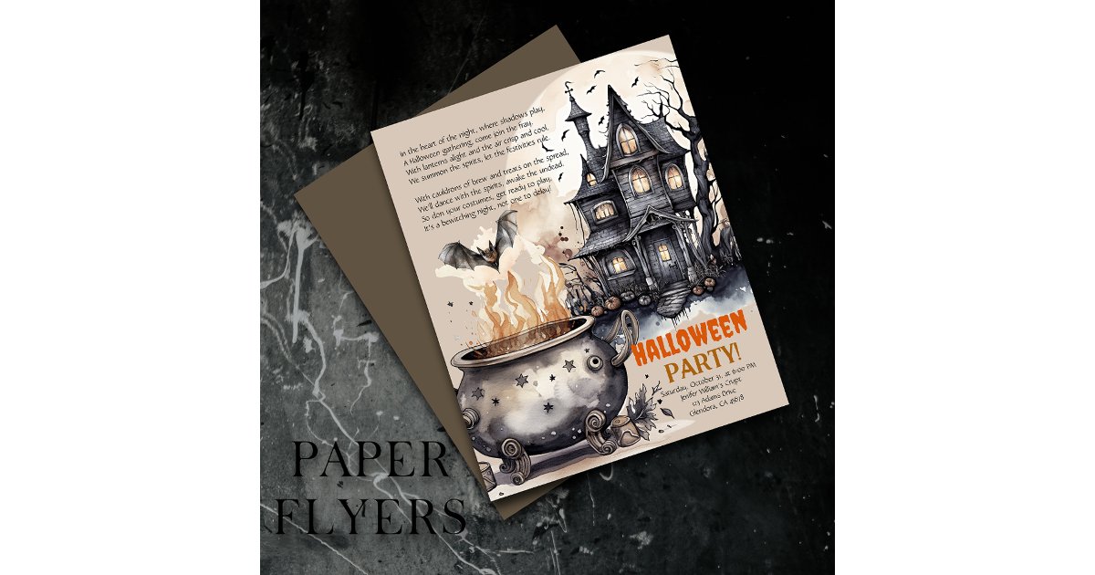 Haunted Mansion | Wicked Cauldron Poem Invitation | Zazzle