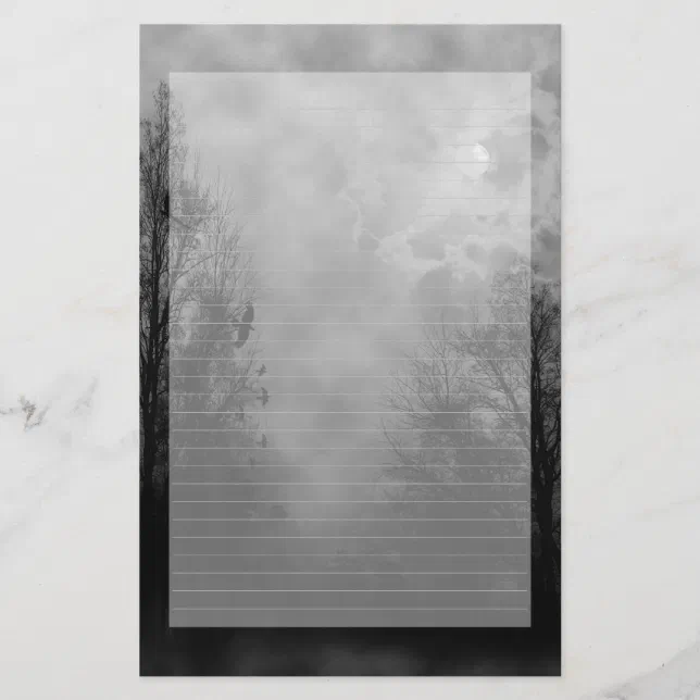 Haunted Sky Note Paper Lined | Zazzle