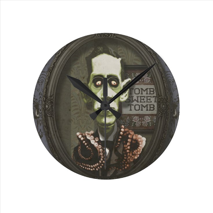 Haunted Zombie HP Lovecraft Clock | Zazzle