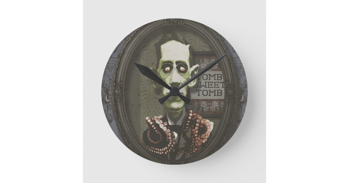 Haunted Zombie HP Lovecraft Clock | Zazzle