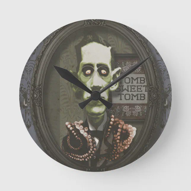 Haunted Zombie HP Lovecraft Clock | Zazzle