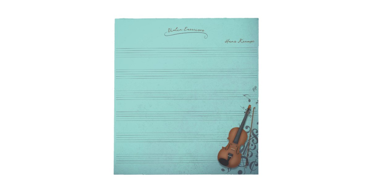 Haute Bohème Turquoise Violin Parts & Exercises Notepad | Zazzle