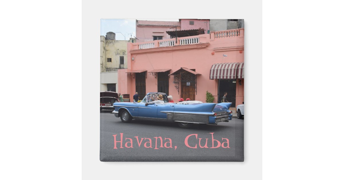 Havana Cuba Pink Building Class ic Old Car Magnet | Zazzle