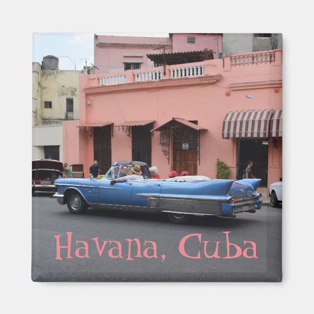Havana Cuba Pink Building Class ic Old Car Magnet | Zazzle