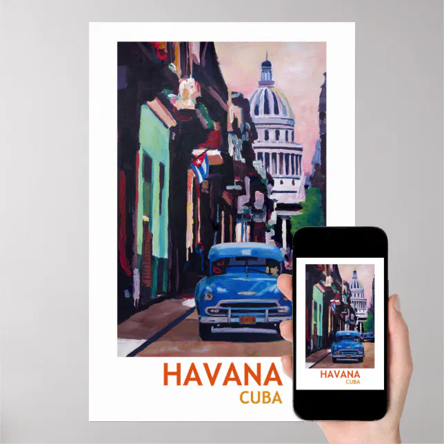 Havana Cuba - Retro Style Poster II | Zazzle