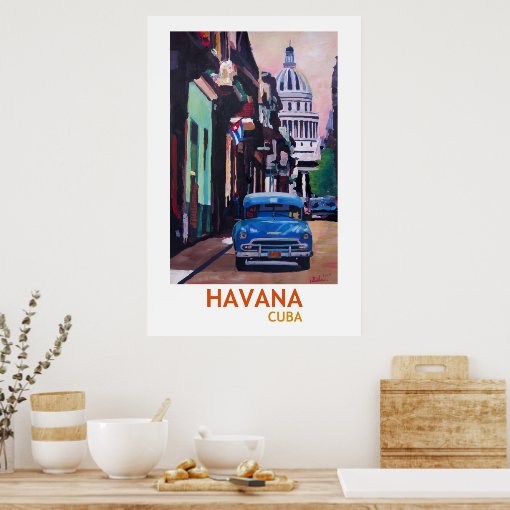 Havana Cuba - Retro Style Poster II | Zazzle