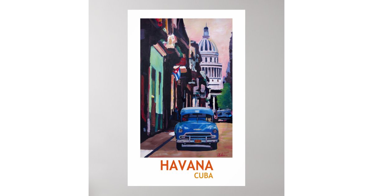 Havana Cuba - Retro Style Poster II | Zazzle
