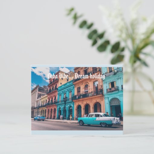 Havana Cuba Vintage Colourful 'Cuba Vibe' Postcard | Zazzle
