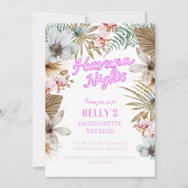 Havana Nights Cuban Bachelorette Weekend Invitation | Zazzle