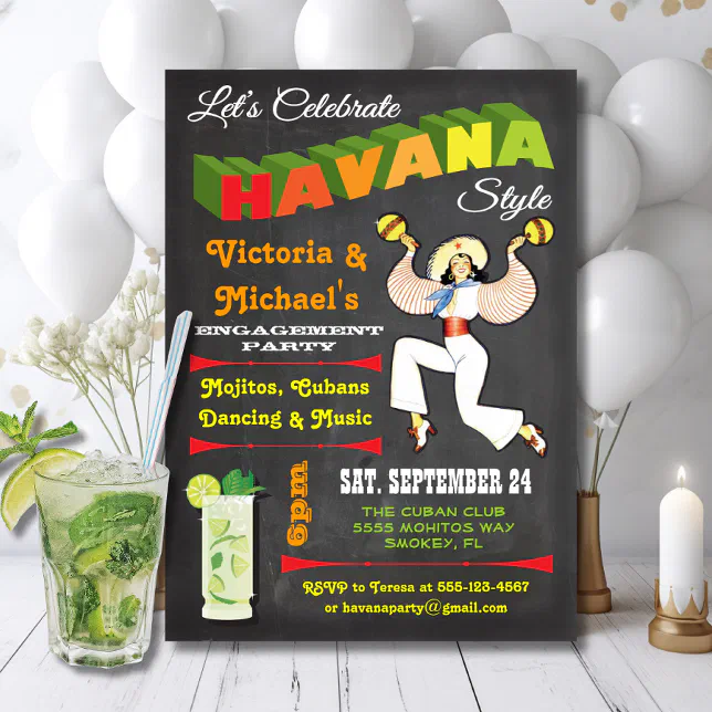Havana nights Cuban Poster Invitation | Zazzle