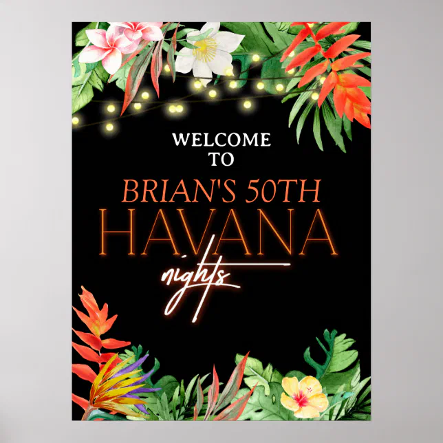 Havana Nights, Havana Nights Party, Tropical Poster | Zazzle